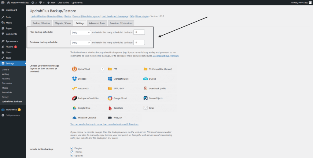 Beginners Guide Setting Up Automated Backups With Updraftplus Prettywp
